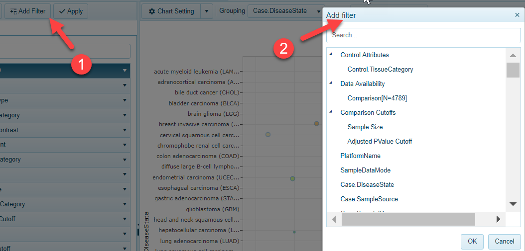 Comparison Filters - omicsoft doc